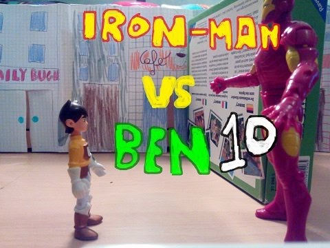 Iron Man VS Ben 10(Heatblast) Stop motion - YouTube
