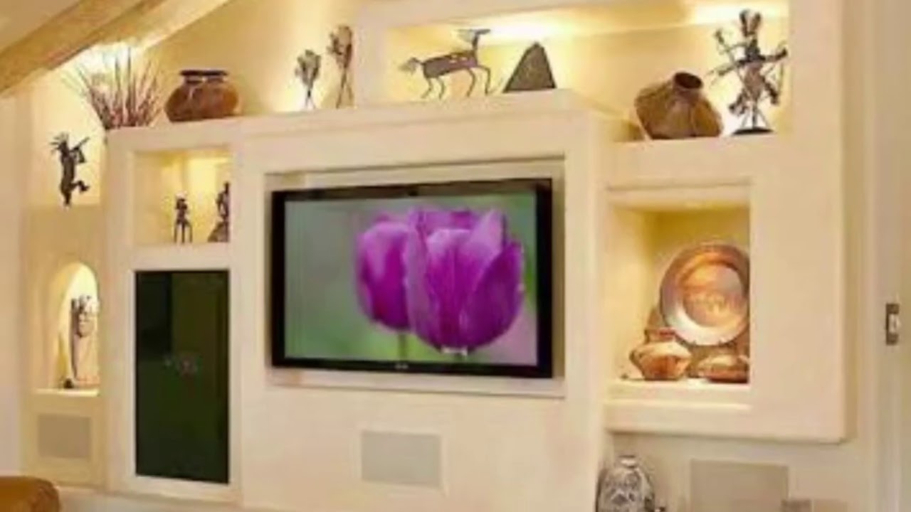 gypsum board tv unit different design - YouTube