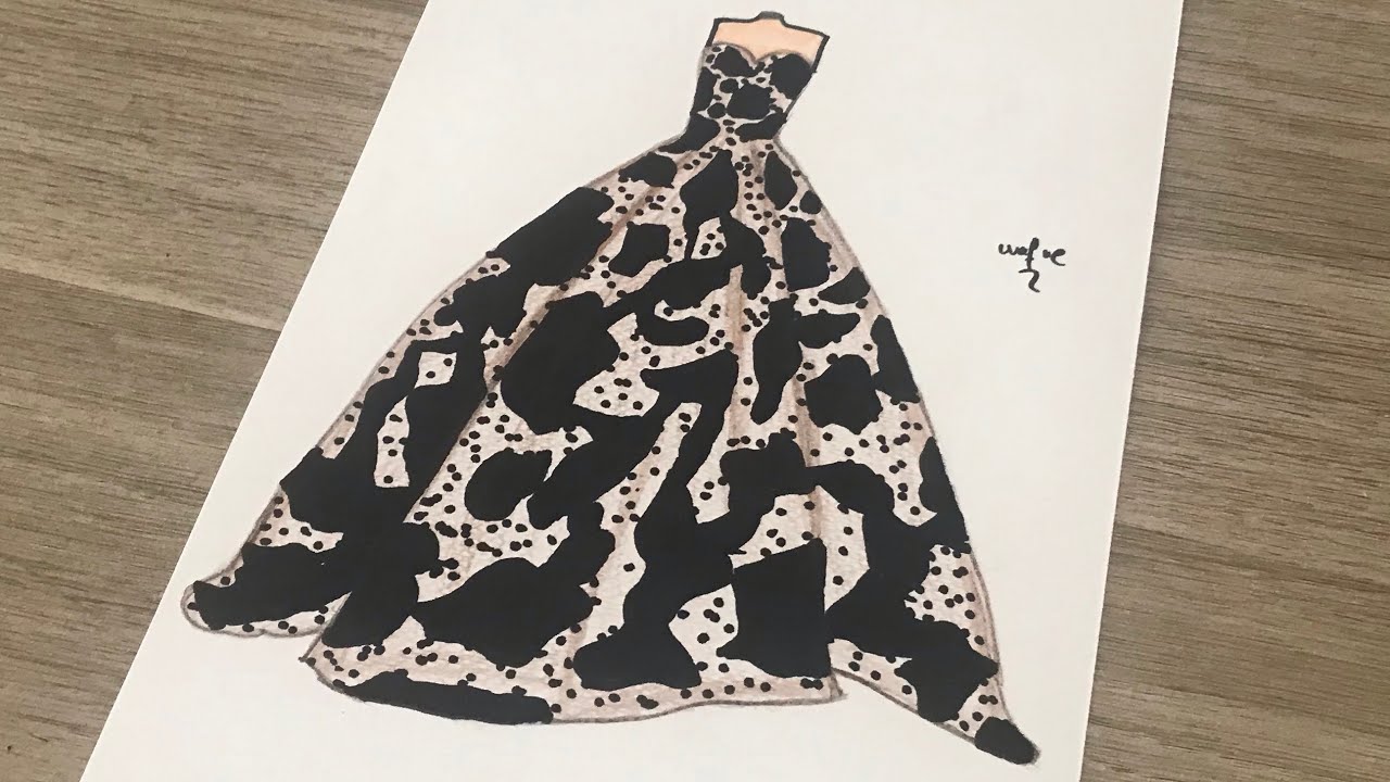 How to draw a dress/ fashion illustration / como dibujar un vestido ...