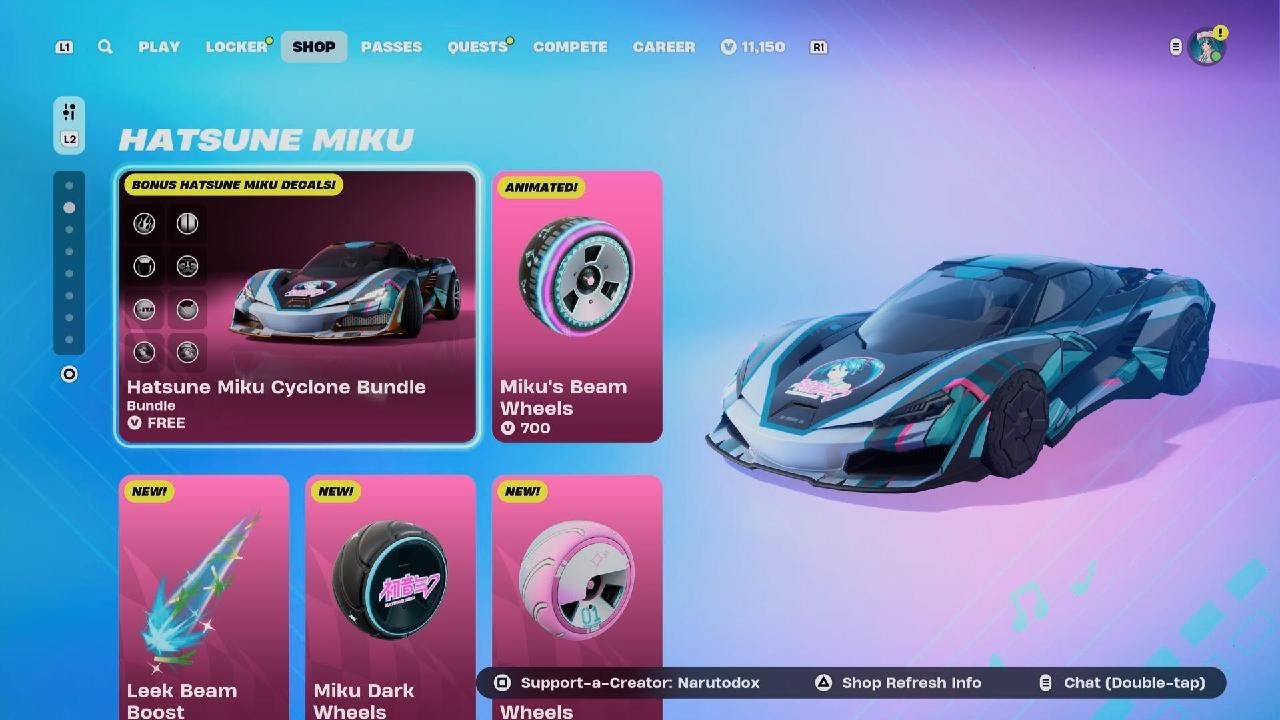 NEW Hatsune Miku Car Fortnite - YouTube