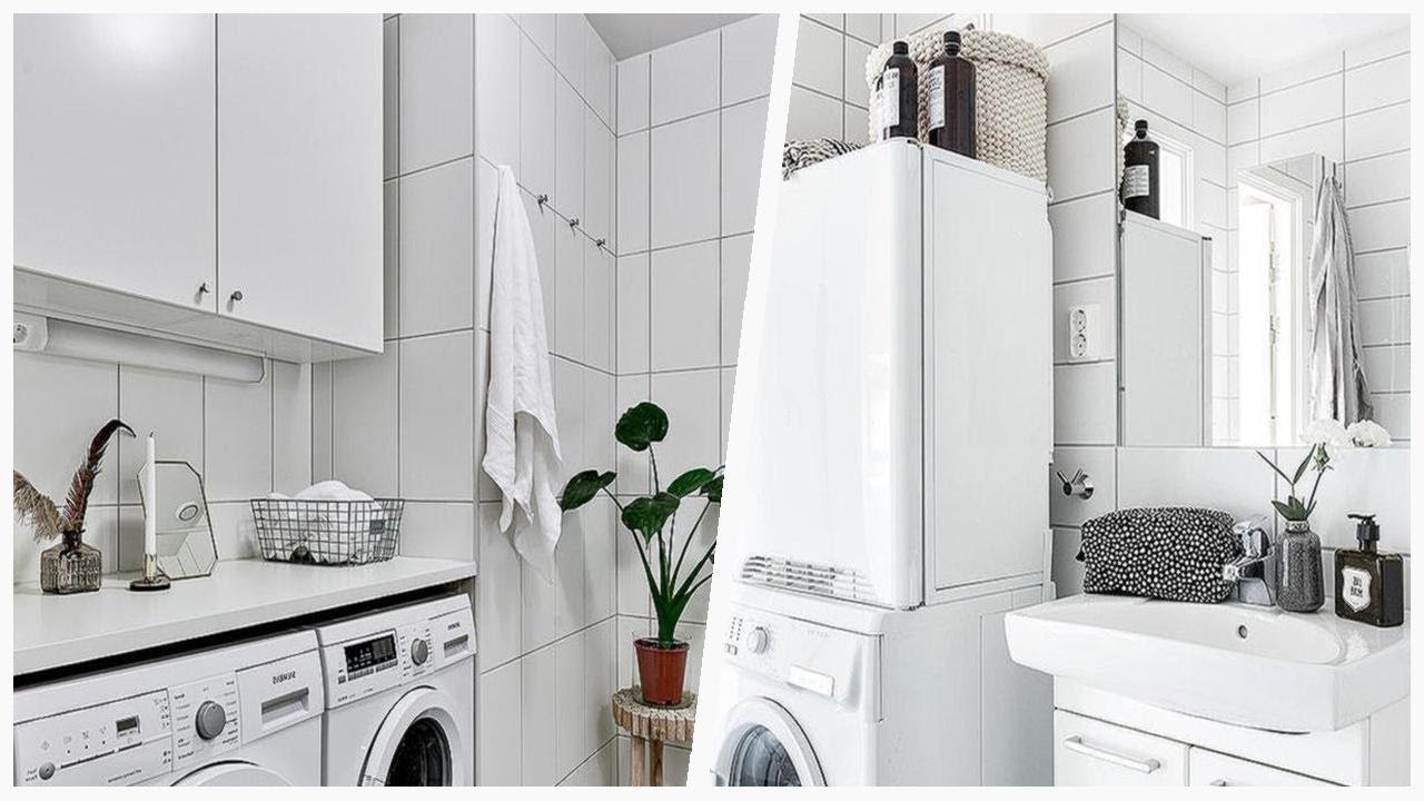75 Scandinavian Laundry Room With White Cabinets Design Ideas You'll ...