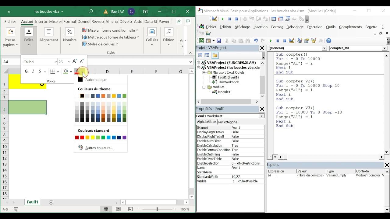 TOUT SAVOIR SUR LES BOUCLES FOR ET DO WHILE SUR VBA - YouTube