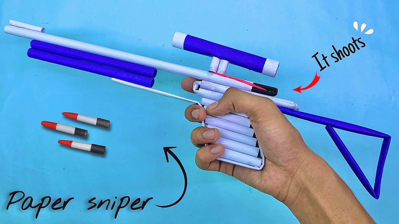 How To Make a Paper Sniper Rifle that Shoots - YouTube