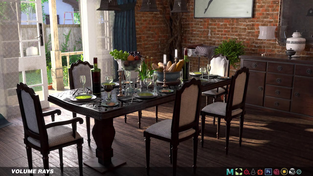 "Breakfirst" 3D Interior Scene created Using Arnold - YouTube