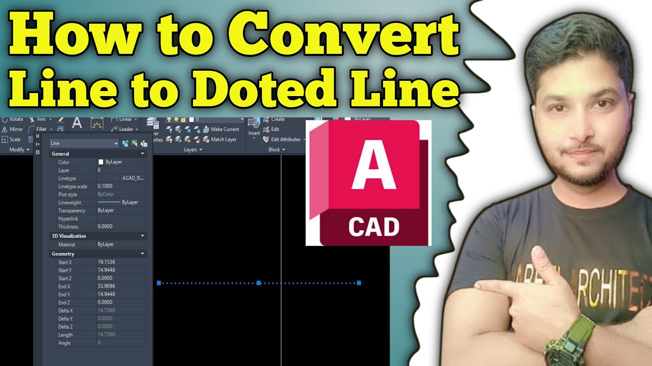 How to Convert Line into Doted Line in Autocad | Tutorial urdu hindi ...