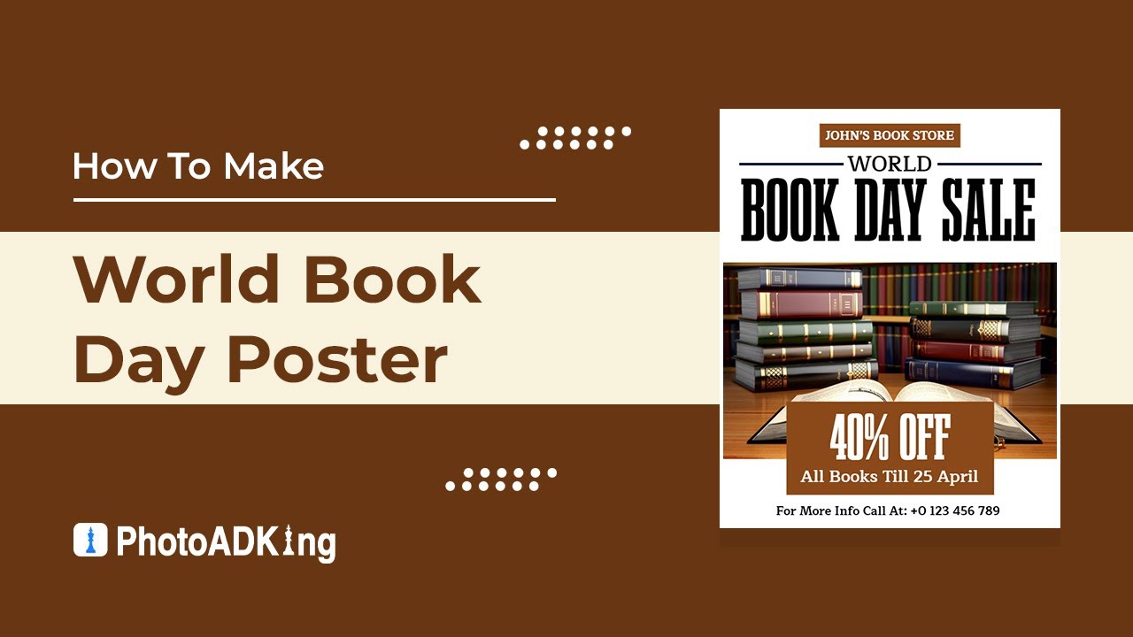 How to make World Book Day Poster for Book Store - YouTube