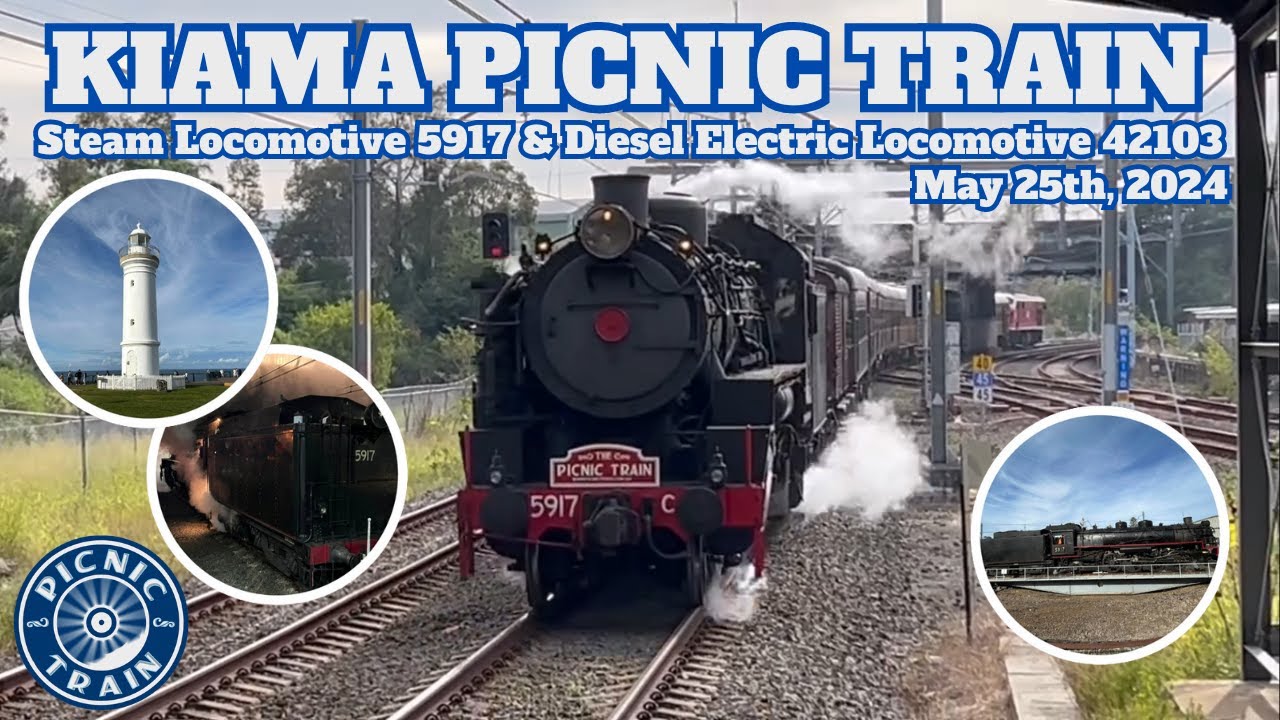 Kiama Picnic Train | Steam Locomotive 5917 & Diesel Electric Locomotive ...