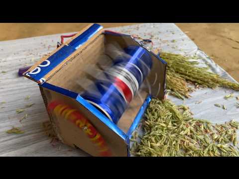 How to make a rice threshing machine from Pepsi cans / dukaky - YouTube