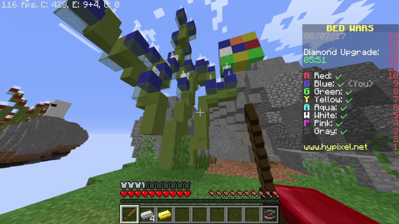 Minecraft bed wars (stone sword challenge) - YouTube