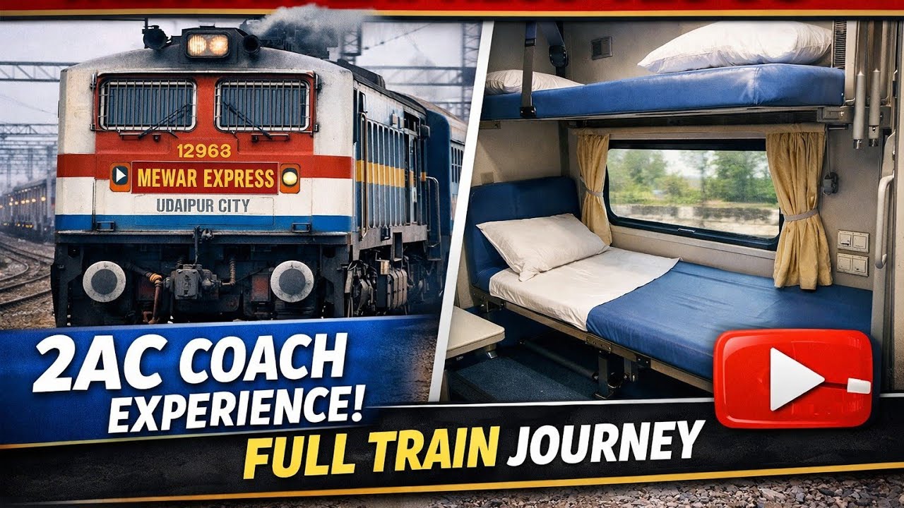 🚆 Mewar Express 12963 | Hazrat Nizamuddin to Udaipur | 2AC Coach ...