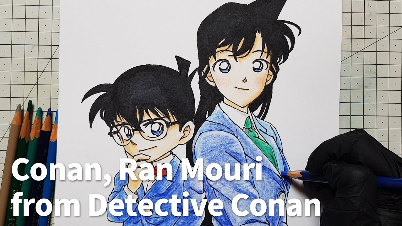 명탐정 코난, 미란이 그리기, Drawing Conan, Ran Mouri from Detective Conan - YouTube
