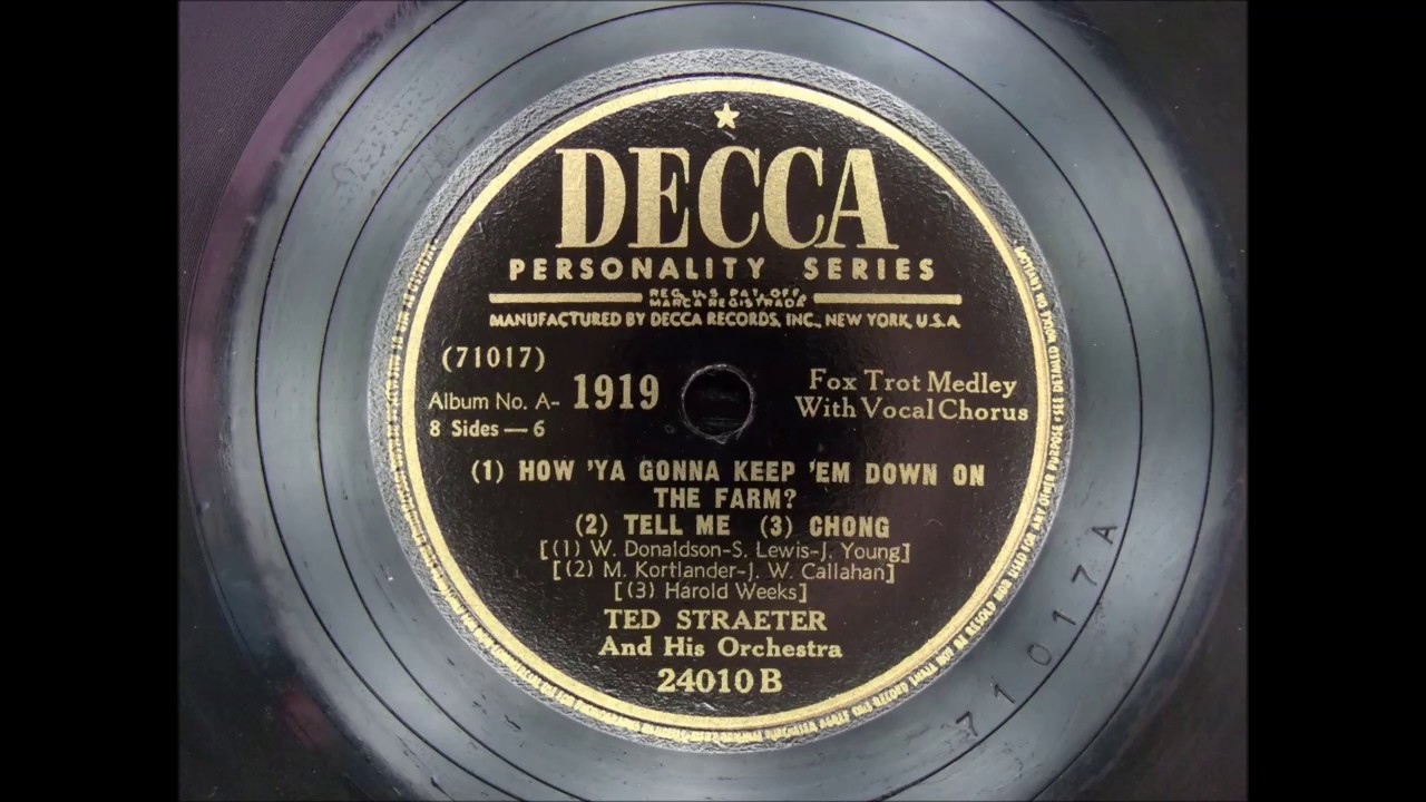 Songs Of Our Times-1919-Ted Straeter and His Orchestra-Fox Trot Medley ...
