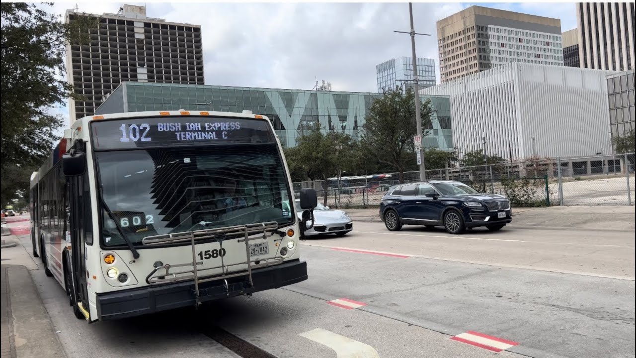 How to get Houston George bush airport from downtown by 102 bus for 1. ...