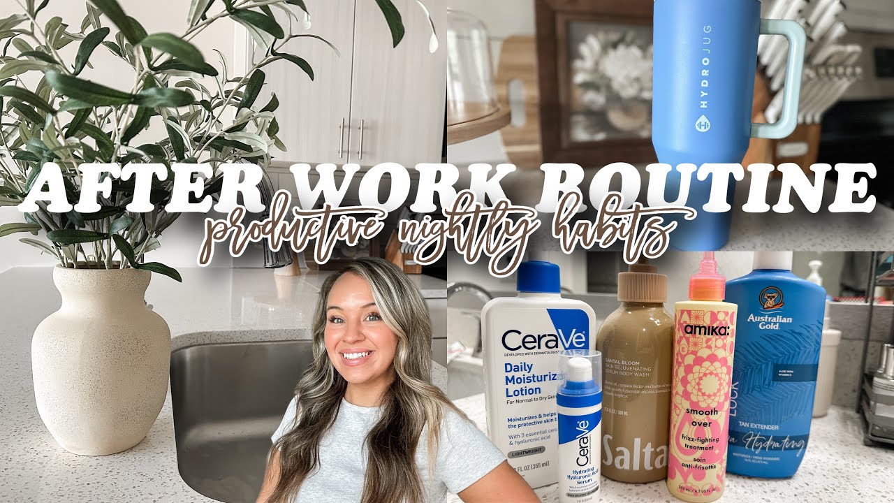 PRODUCTIVE NIGHT ROUTINE / 5-9 after work / productive habits, skincare ...