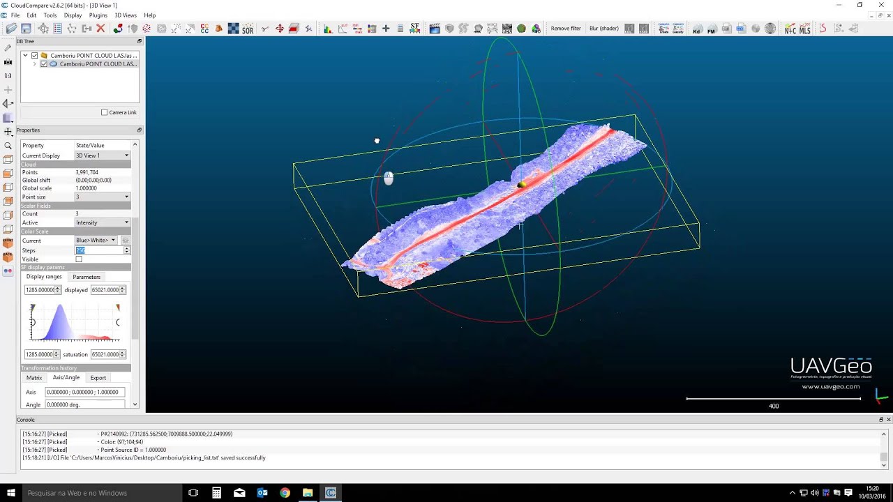 UAVGeo CloudCompare vs FugroViewer vs QTReader Camboriu - YouTube