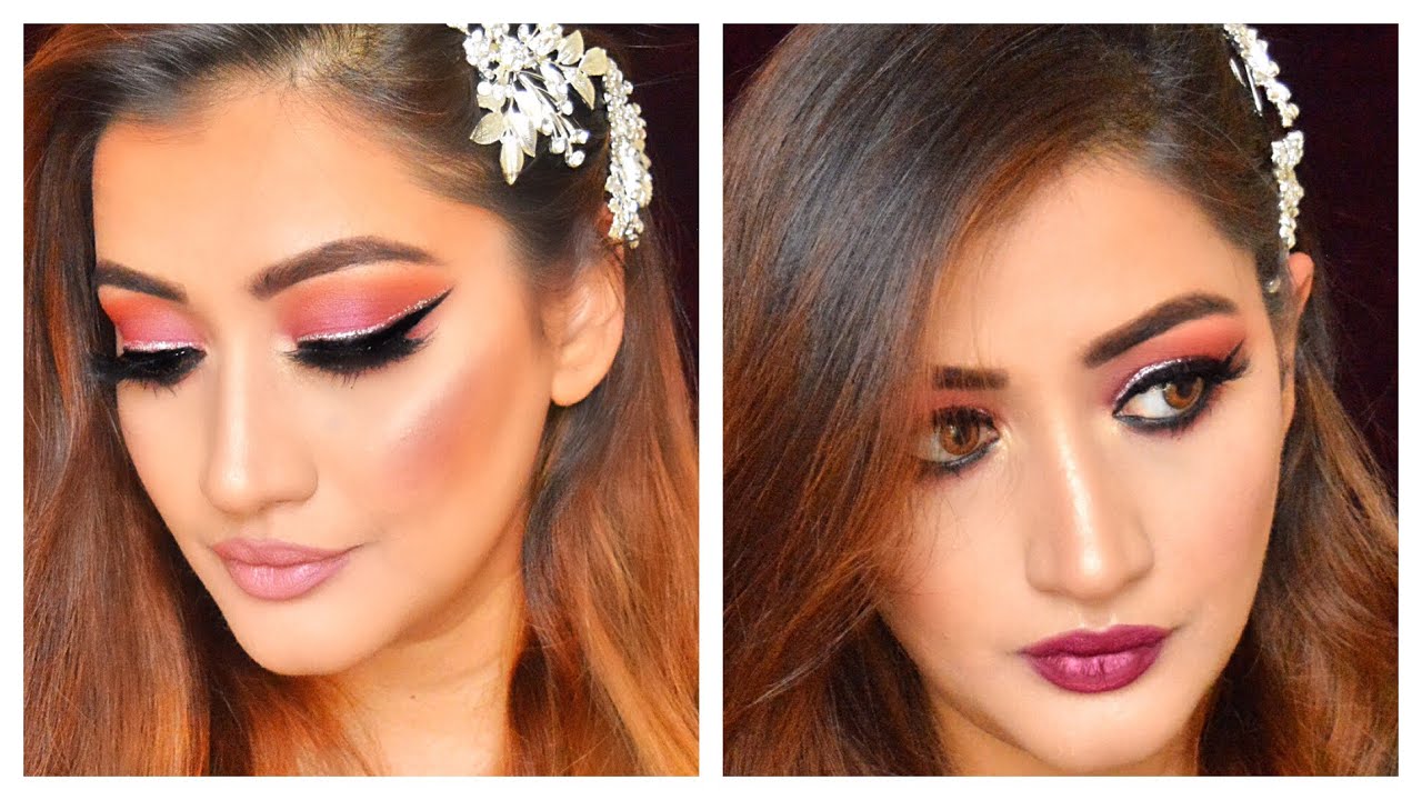Indian Party Makeup with glitter liner | Wise She Makeup brushes and ...