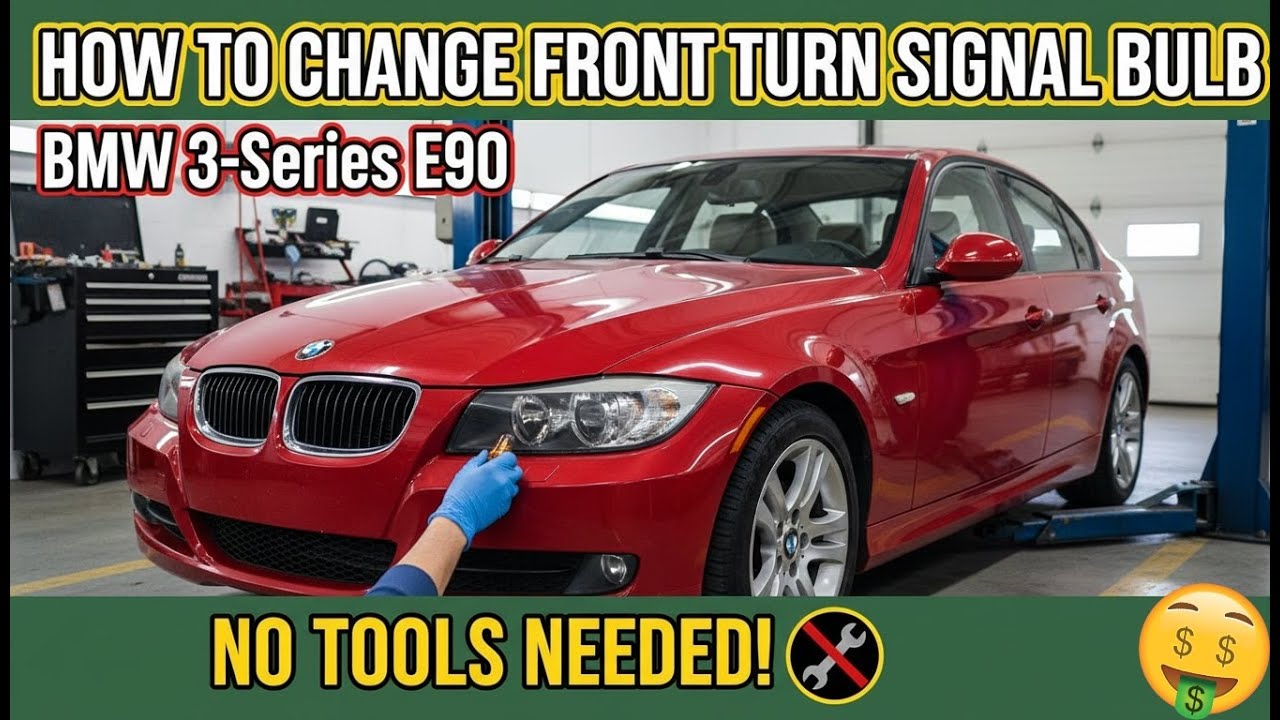 How to Change Front Turn Signal Bulb on BMW 3-Series E90 (No Tools ...