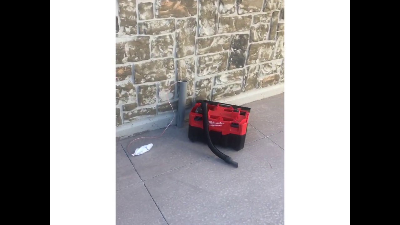 Utah Electrician, Using a vacuum to suck a baggy and string threw a ...