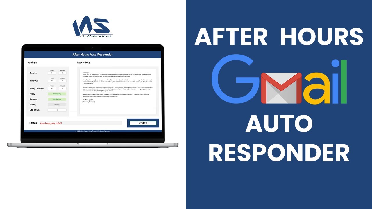 How to setup Gmail Auto Reply with After Hours Auto Responder - YouTube