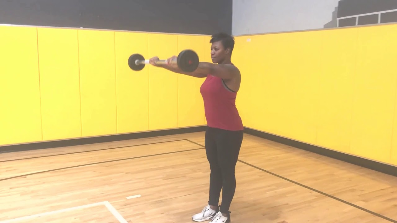 EZ Bar Front Raise - YouTube