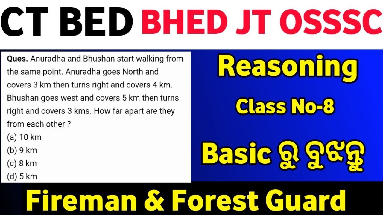 Reasoning class no-8 for CT bed BHED -2024 // Direction test reasoning ...
