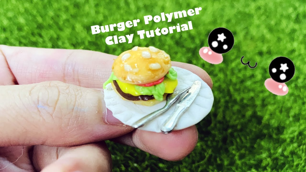 Polymer Clay Hamburger Miniatures 🍔 Polymer Clay FastFood tutorial - YouTube