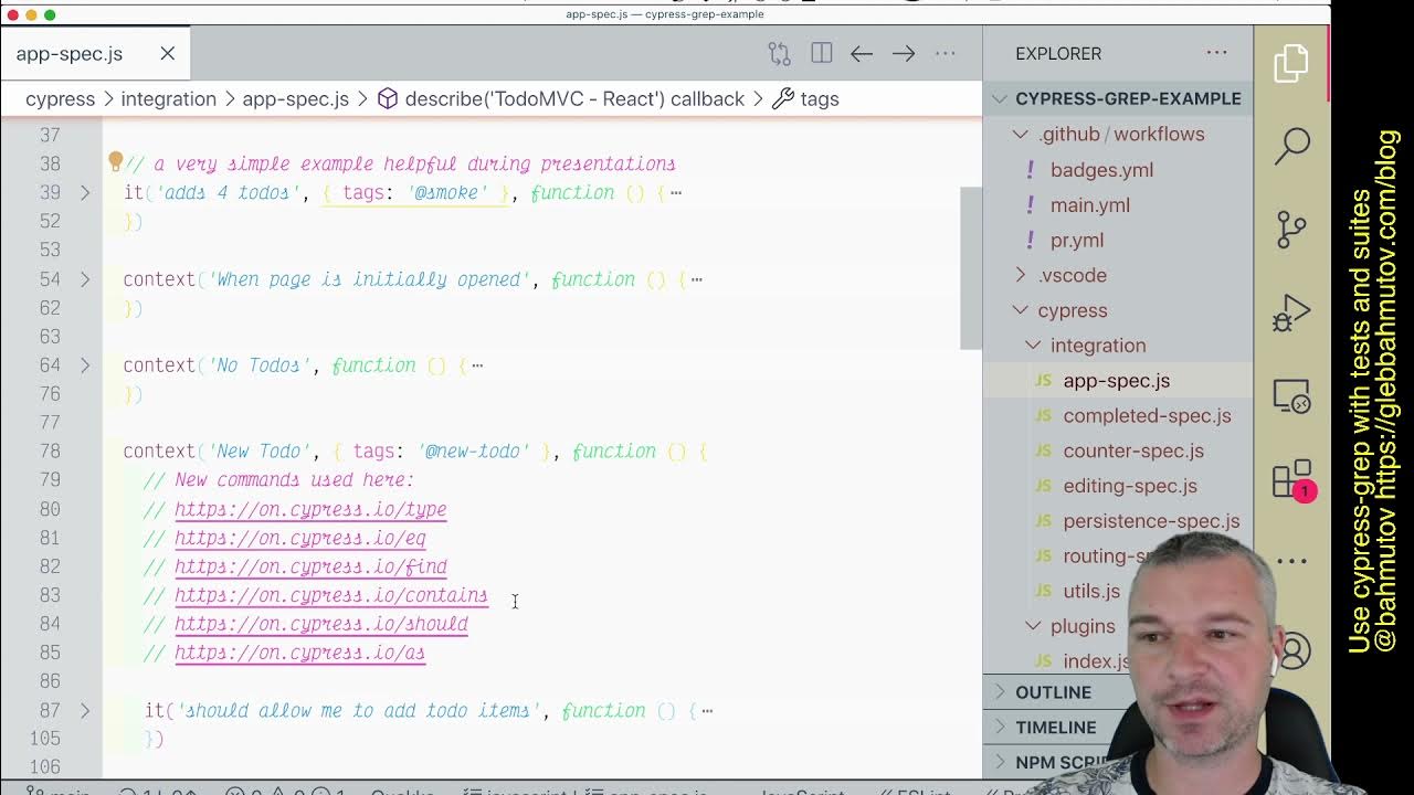 Running Tests And Suites Of Tests Using Cypress Grep Youtube