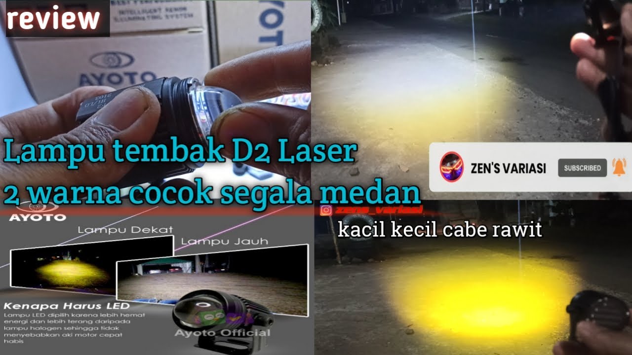 Led d2 laser Ayoto FO2, rekomendasi segala medan - YouTube