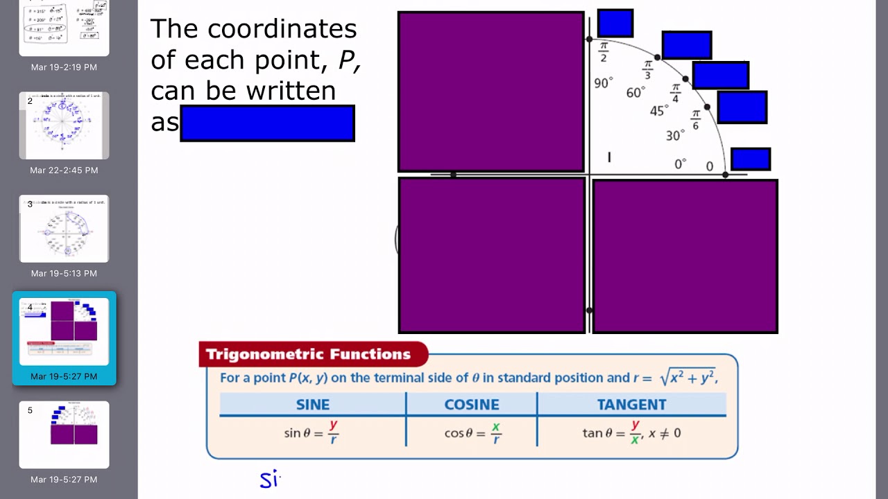 12.3 Day2 the unit circle - YouTube