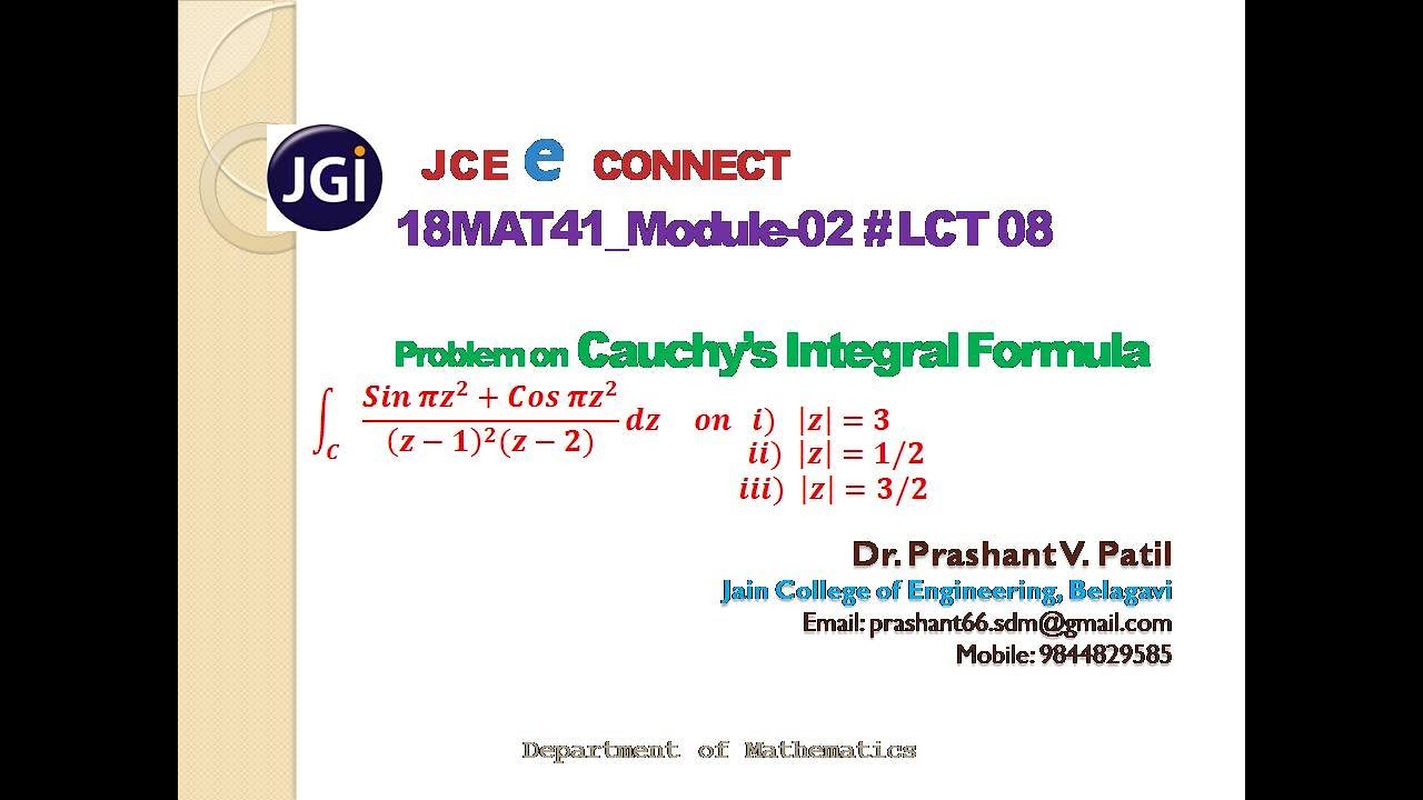 LCT 08 @18MAT41_Module 2 # Problem on Complex Integration - YouTube