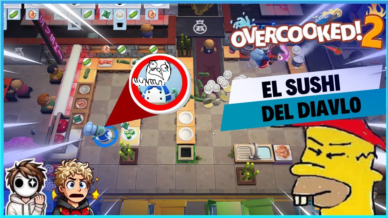 Overcooked 2 parte 2- Desastre en la cocina y el sushi del diavlo - YouTube