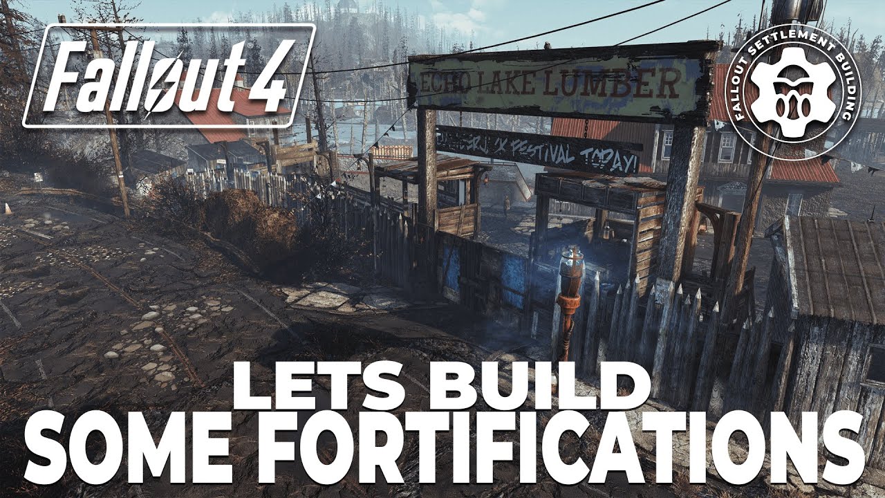 Fallout 4: Building Fortifications at Echo Lake Lumber in Far Harbor - YouTube