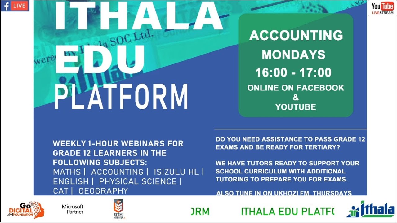 Ithala Edu Platform - Grade 12 Accounting - Cash Flow - YouTube