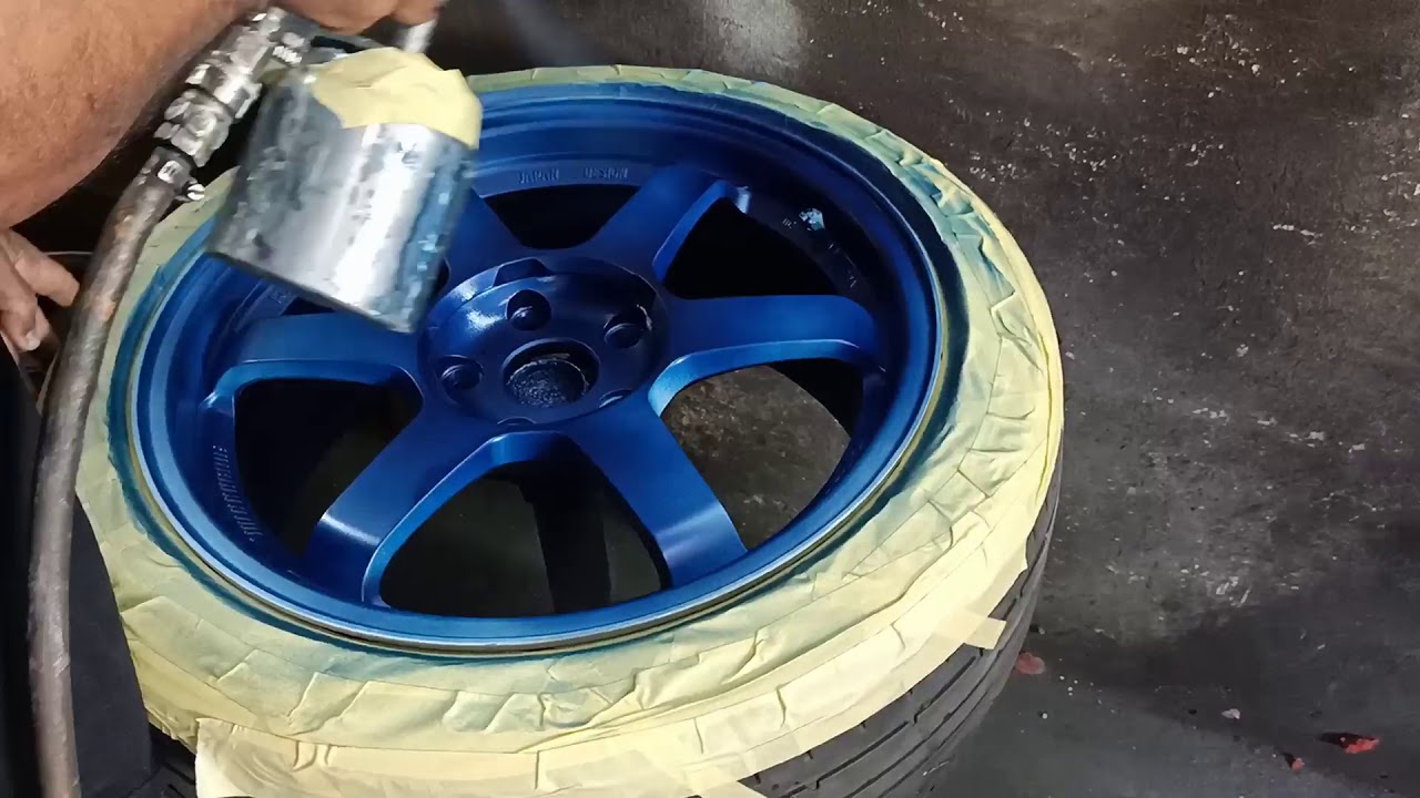 PROTON EXORA REPAINT SPORT RIM TE37 MAG BLUE - YouTube