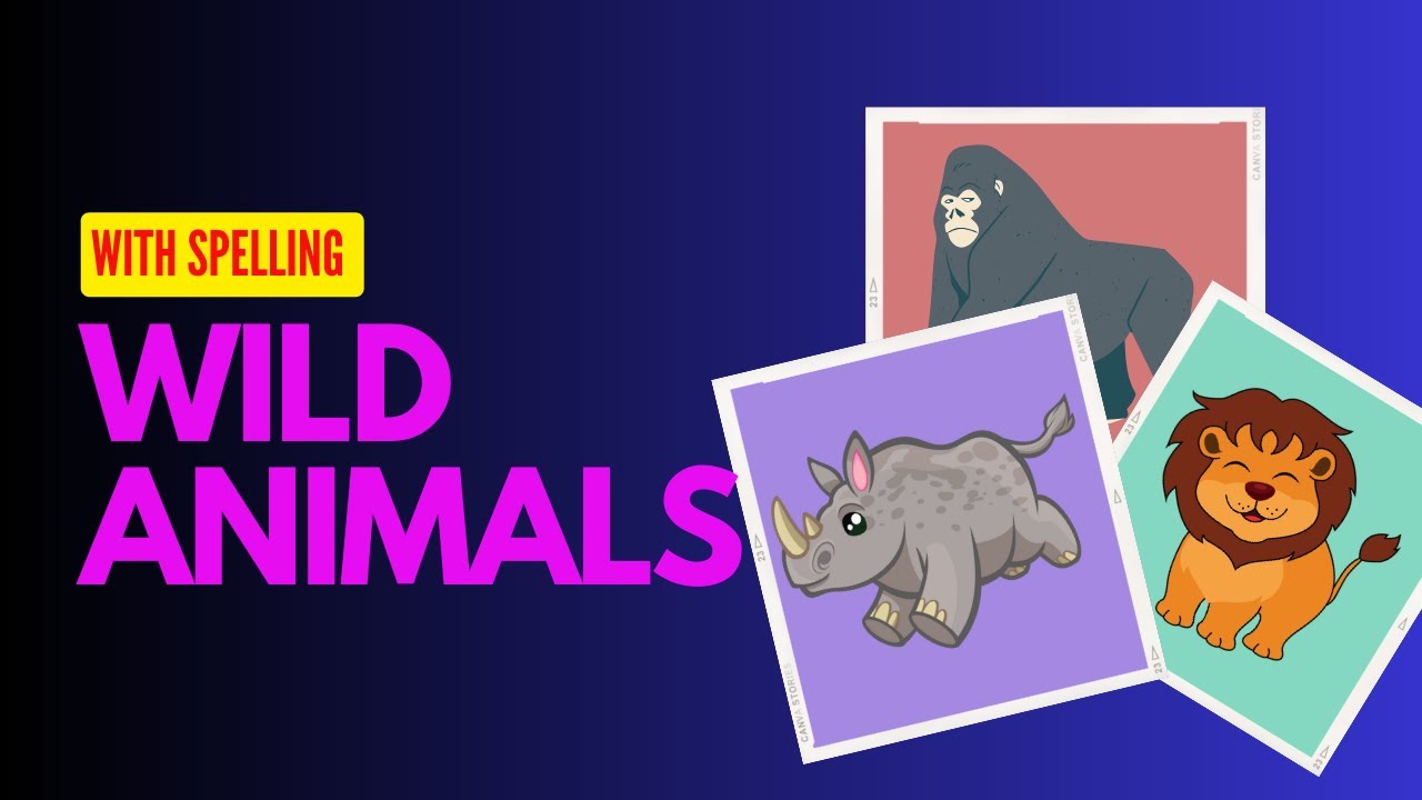 Wild animals names with spelling #wildanimalsnameinenglish #wildanimal ...