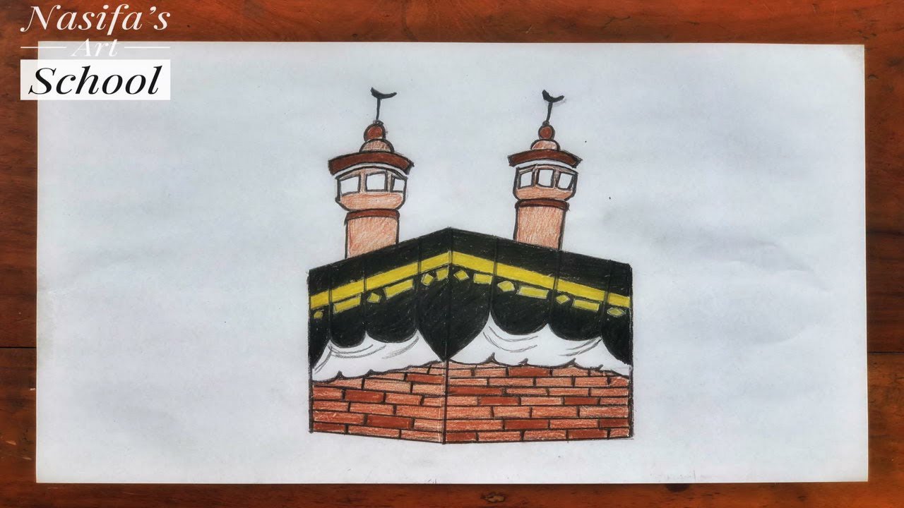 Kaaba Drawing Tutorial | How To Draw Kaaba Easily | Ramadan Art | Easy ...