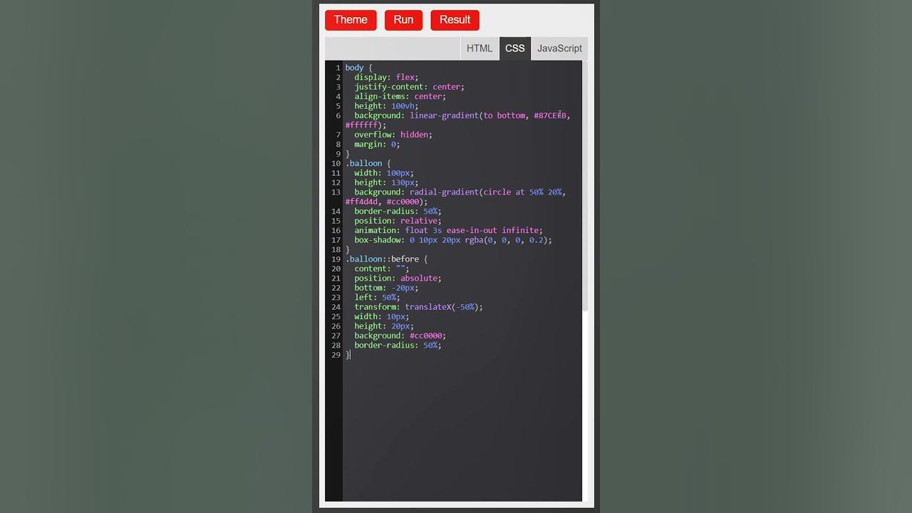 Floating Balloon | HTML CSS - YouTube