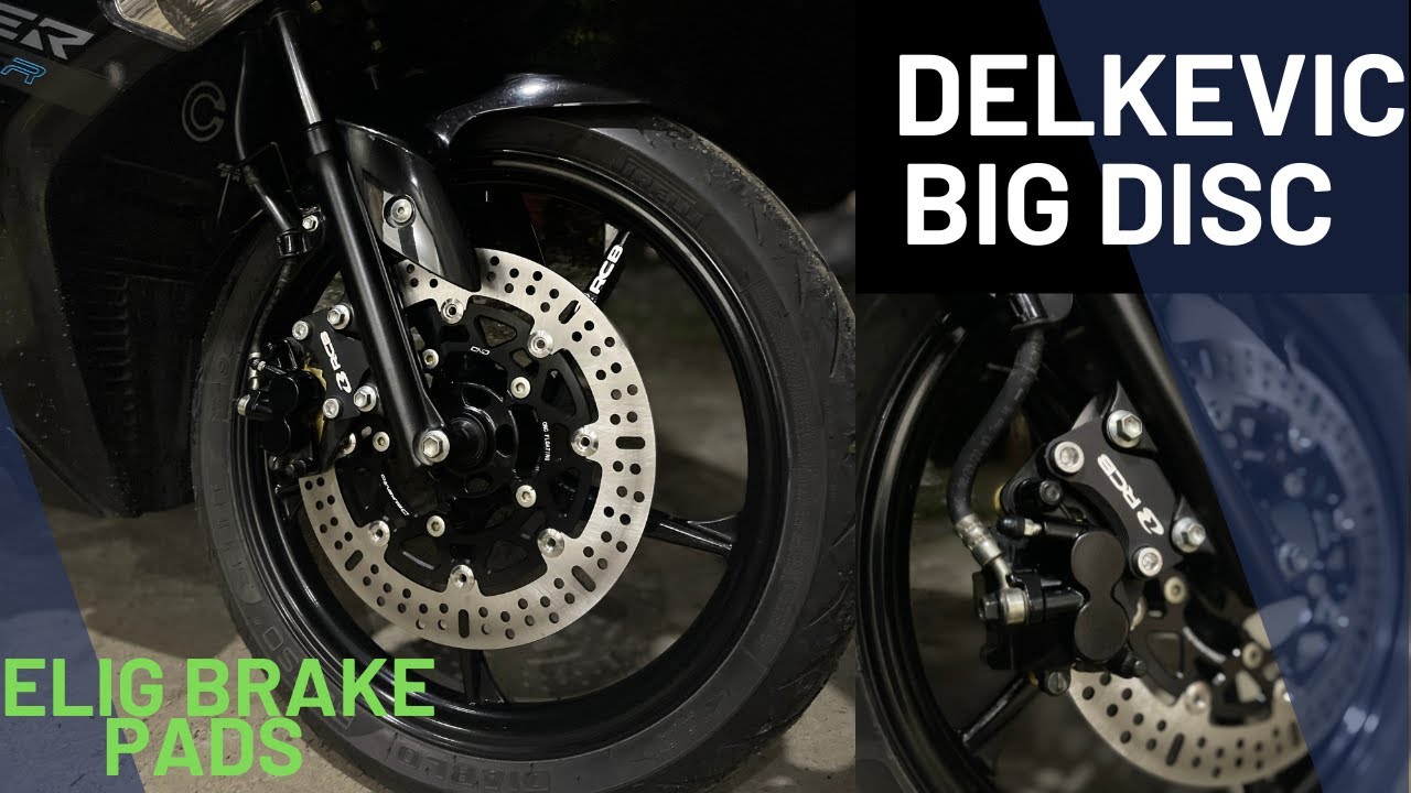 Sniper 155R - DELKEVIC 300mm Floating Disc and ELIG Brake pads - YouTube