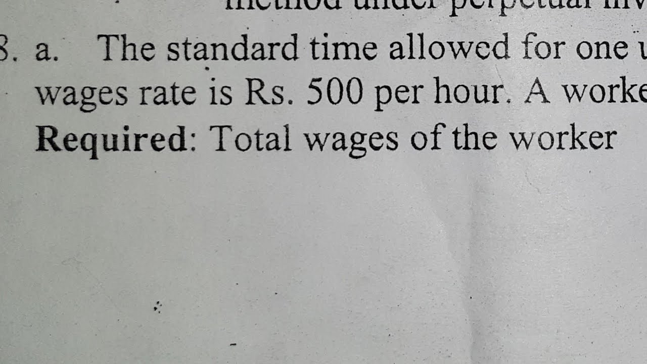 Class 12 | Important question| Time Rate System| Accounting for labour ...
