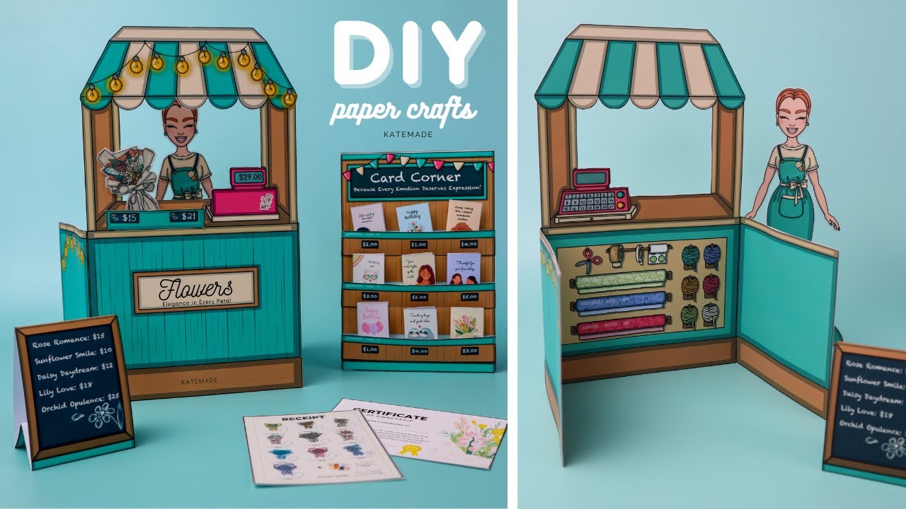 Crafting an amazing Flower shop #diy #tutorial - YouTube