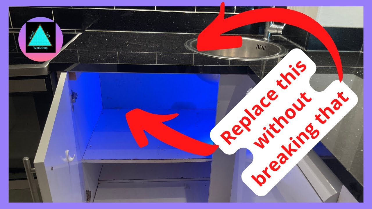 Repair a water damaged kitchen base unit WITHOUT removing granite kitchen worktop - YouTube