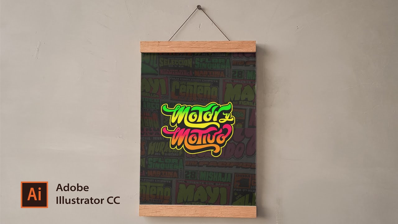 Cómo crear tipografía Lettering chicha en illustrator - YouTube