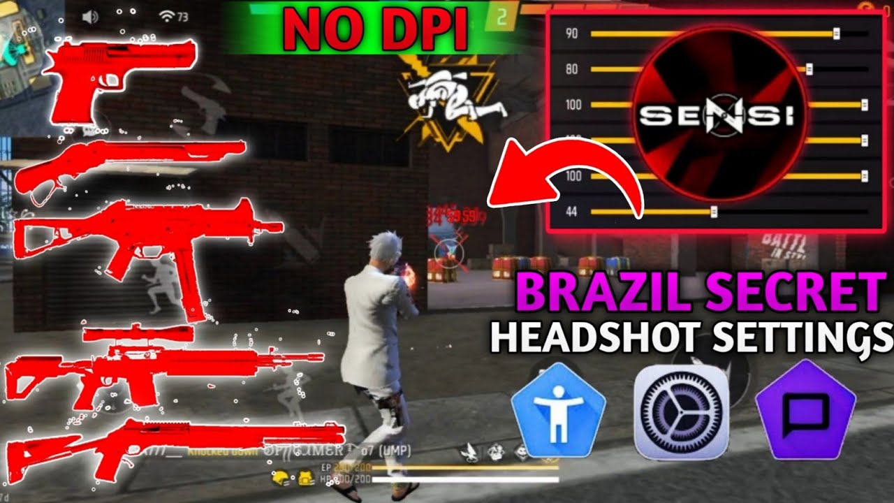 FREE FIRE HEADSHOT SETTING 2023 🔥😈 | BEST SENSITIVITY SETTINGS ⚙️ ...