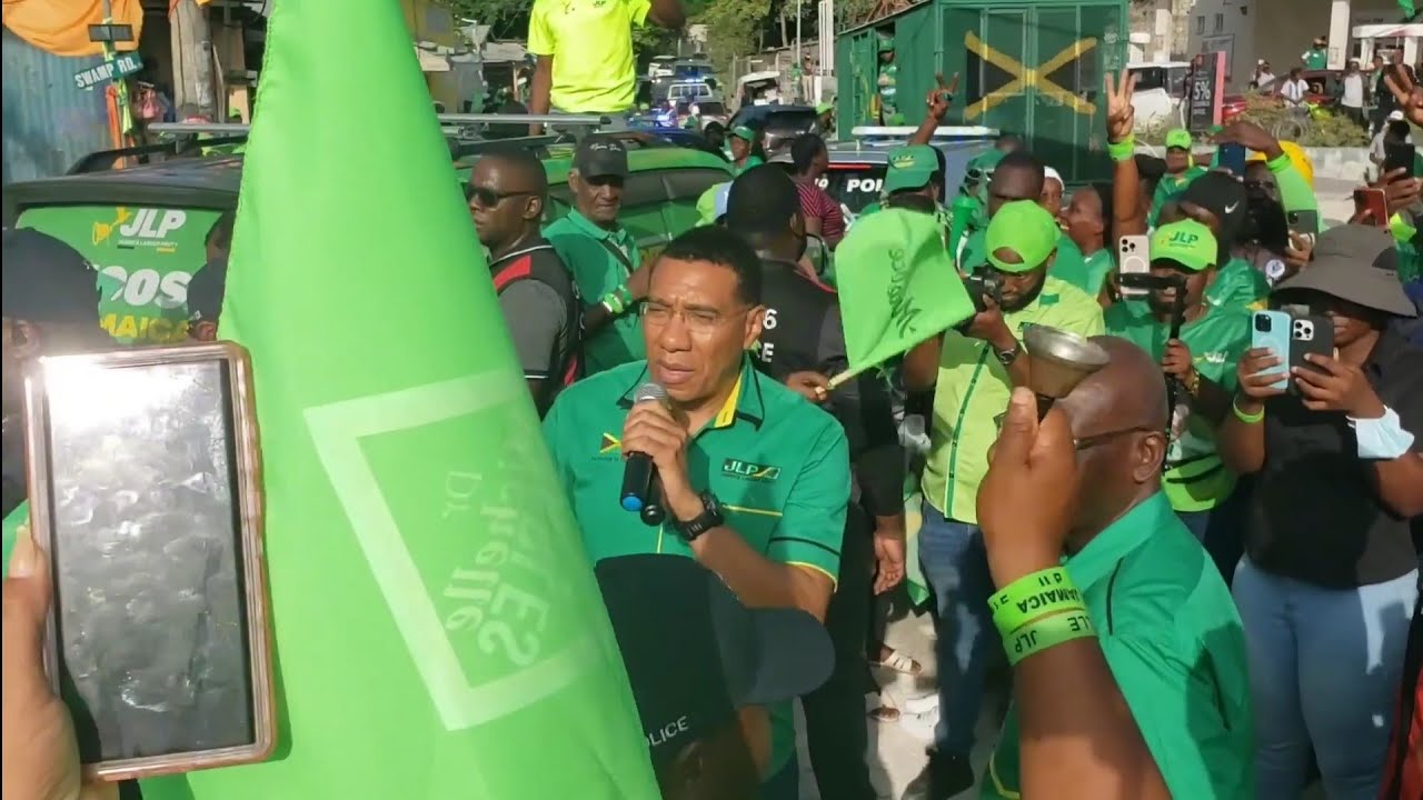 Jamaica Labour Party (JLP) Campaign road Tour. St Thomas Jamaica. (Full ...
