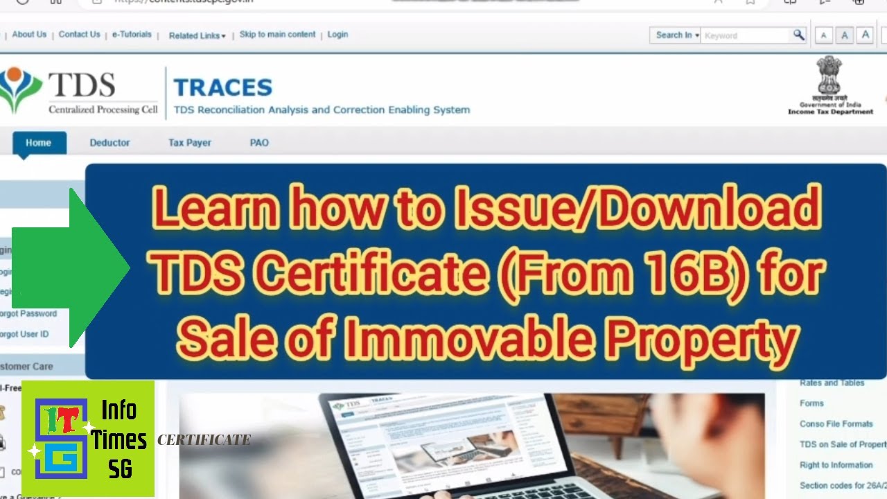 How to Issue / Download TDS Certificate (Form 16B) in Case of Sale of ...