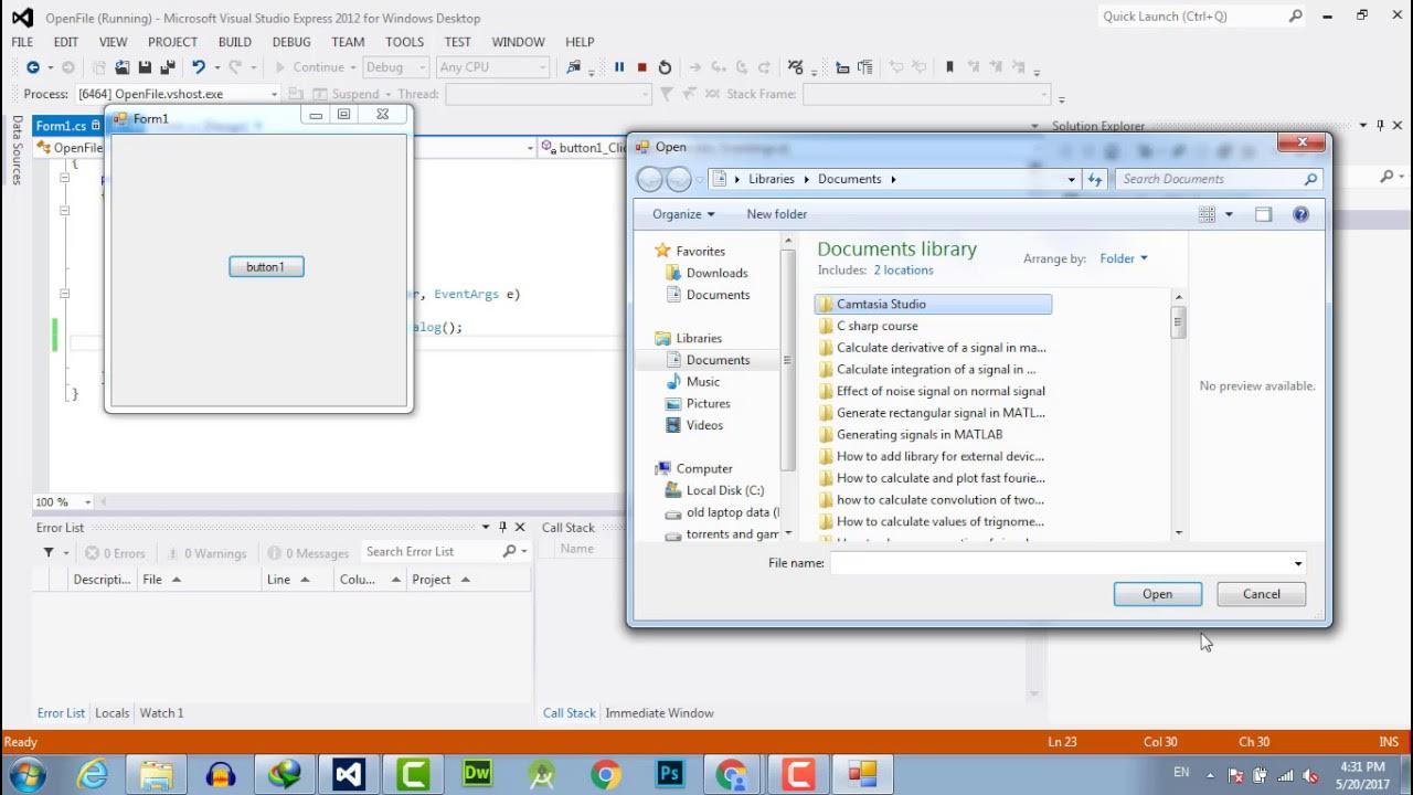 063 - C# OpenFile Dialog Box - YouTube