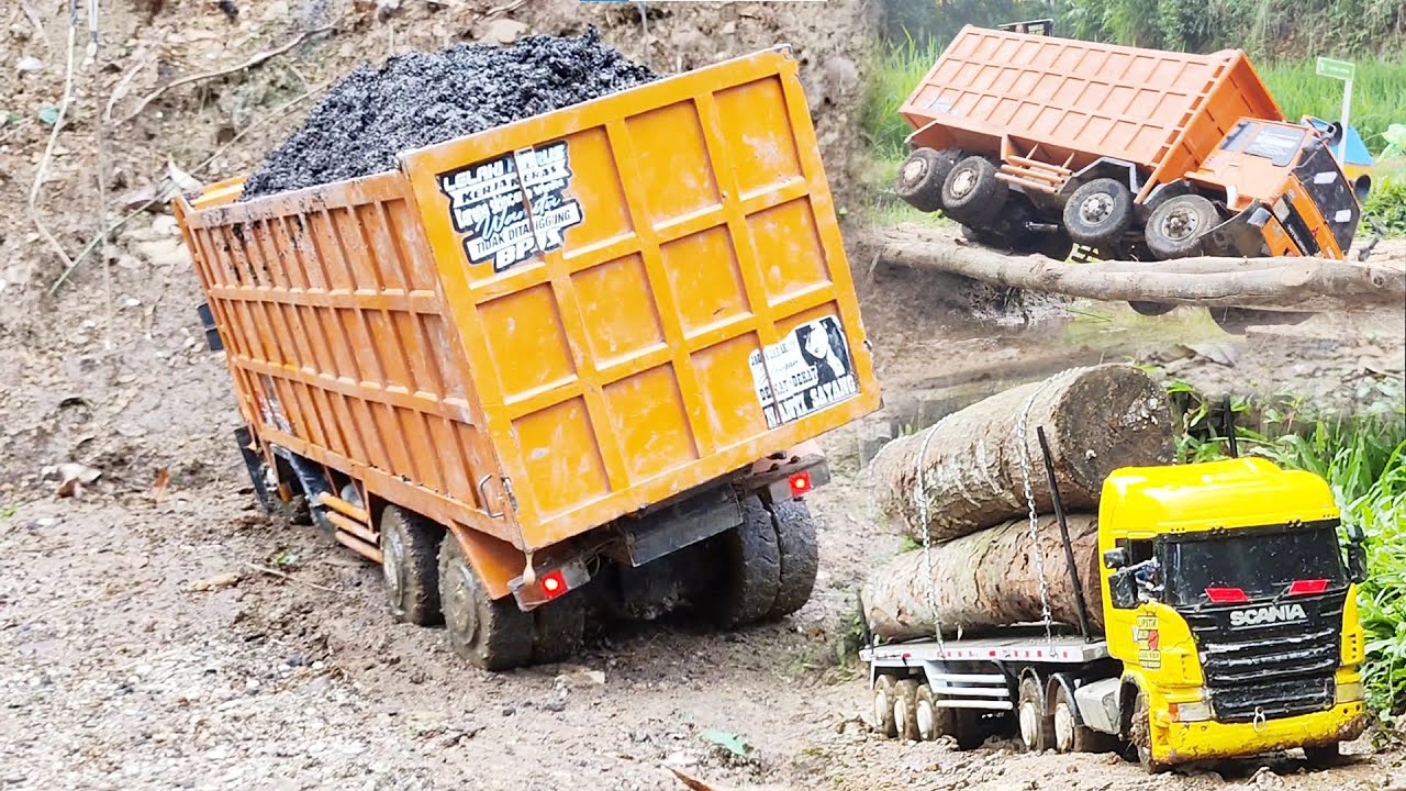SUPER BESAR Truk Trailer Dump Truk Fuso 220 Ps Hino 500 laka Lintas ...