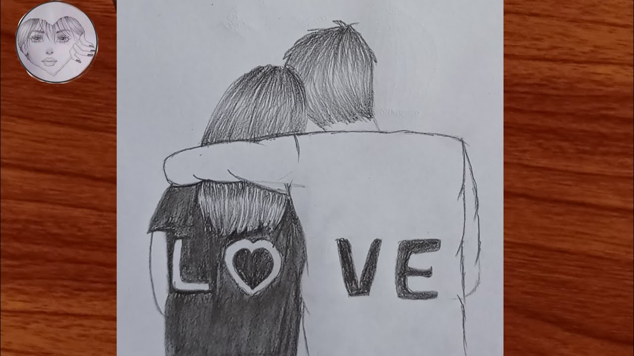 how to draw couple drawing || simple drawing || Love drawing - YouTube