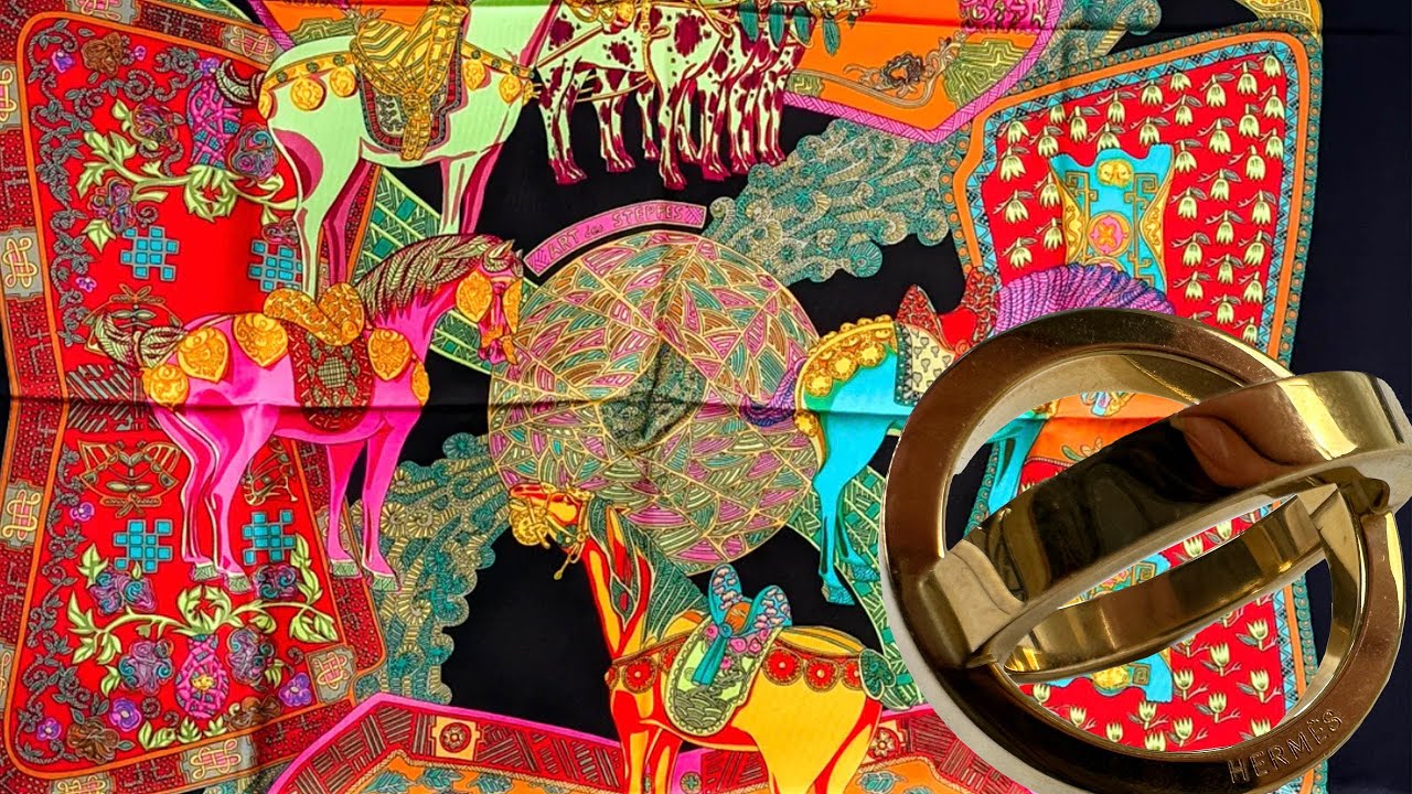 Hermes Scarf Tutorial Featuring Cosmos Scarf Ring & Arts de Steppes ...