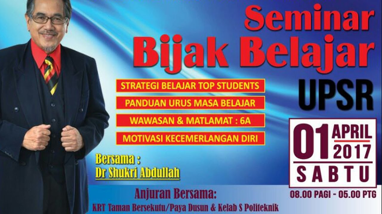 Episod 26 : Seminar Bijak Belajar bersama Dr Syukri Abdullah - YouTube